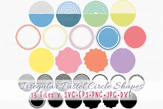 Irregular Pastel Circle Shapes Frames SVG Clip Art Set Circle | Etsy