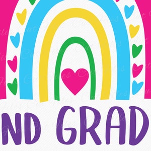 2nd Grade Rainbow SVG, Welcome to Second Grade Rainbow SVG, Back to ...