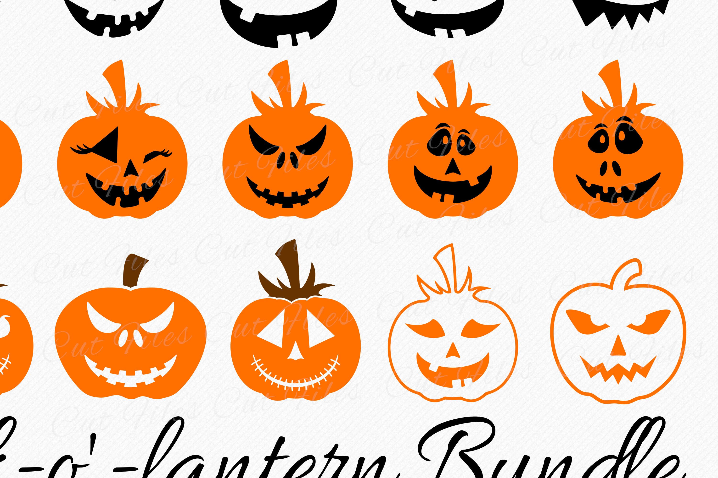 Jack-o-lantern SVG Bundle Halloween SVG Bundle Pumpkin Faces - Etsy