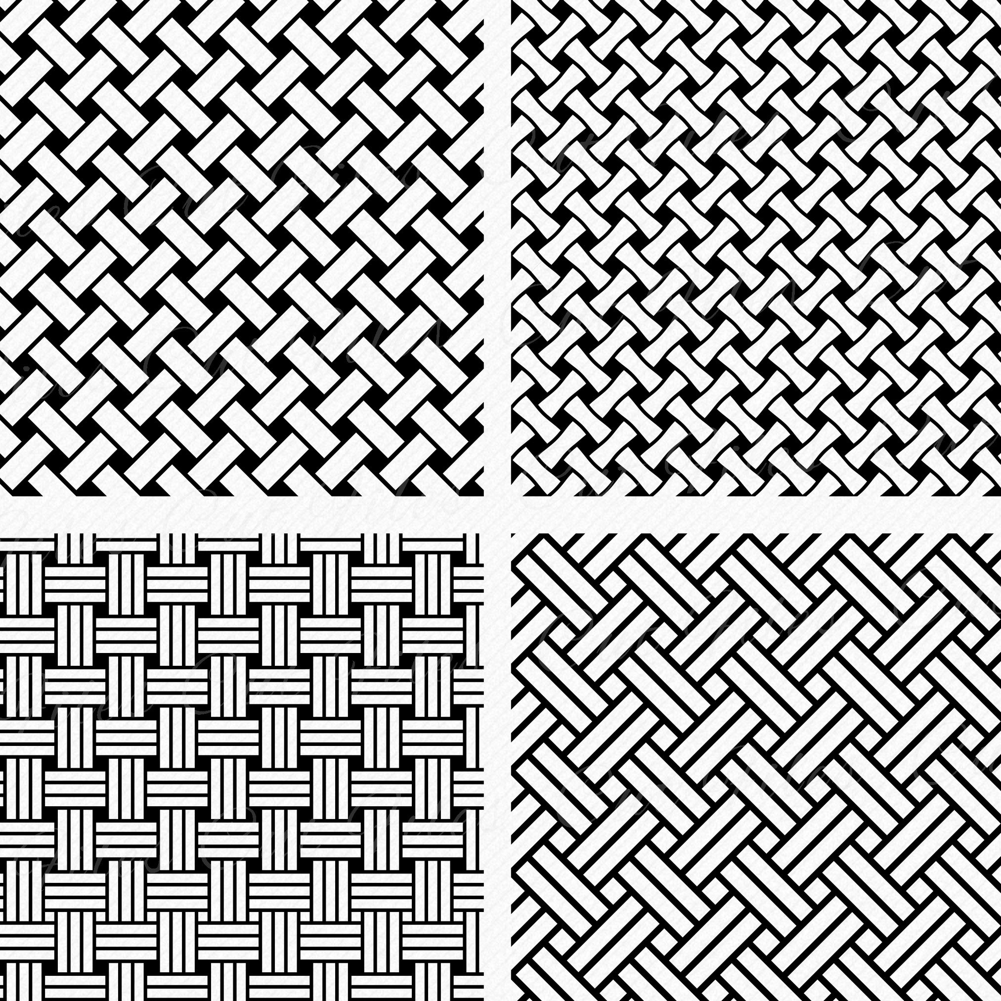 Basket Weave SVG Bundle, Black and White Seamless Basket Weave Patterns ...