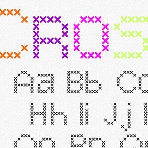 Stitching Font SVG TTF OTF | Cross Stitch Alphabet, Cross Stitch ...