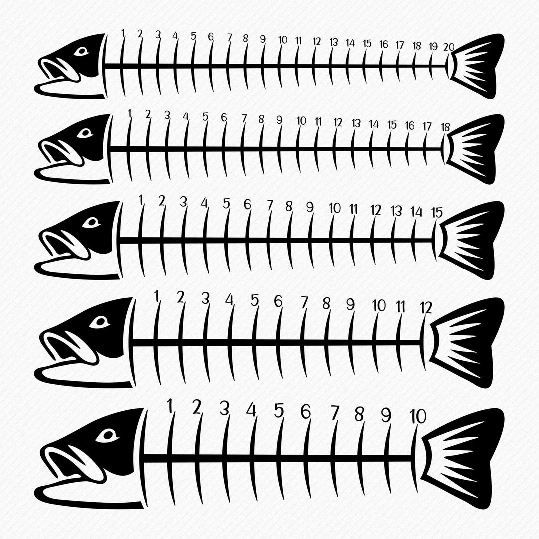 Fish Ruler SVG – Fishing Measure Ruler Clipart Template – Laser Cut ...