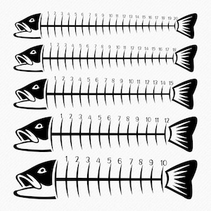 Fish Ruler SVG – Fishing Measure Ruler Clipart Template – Laser Cut ...