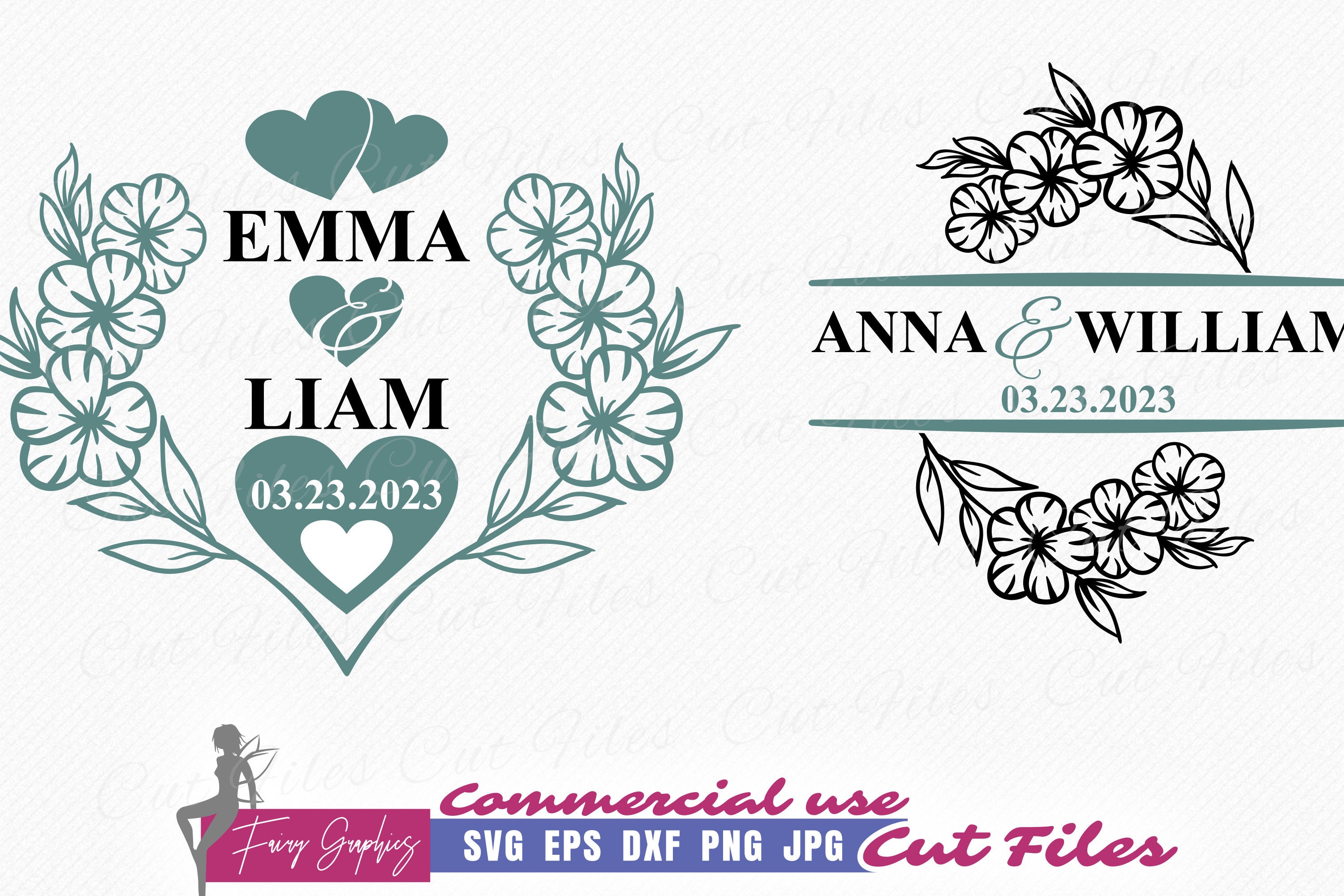 Wedding SVG Bungle Wedding Signs Marriage Name Frame - Etsy