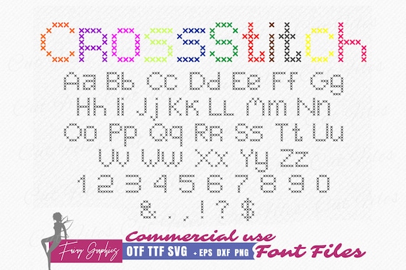 Stitching Font Svg Ttf Otf Cross Stitch Alphabet Cross Etsy Israel