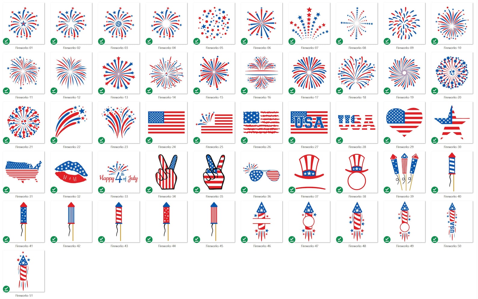 Fireworks SVG Bundle, Firecracker SVG, 4th of July Firework Png Bundle ...