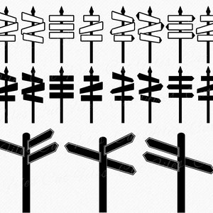 Street Signs SVG, Pole With 3 Road Signs, Signboard Road Sign Template ...