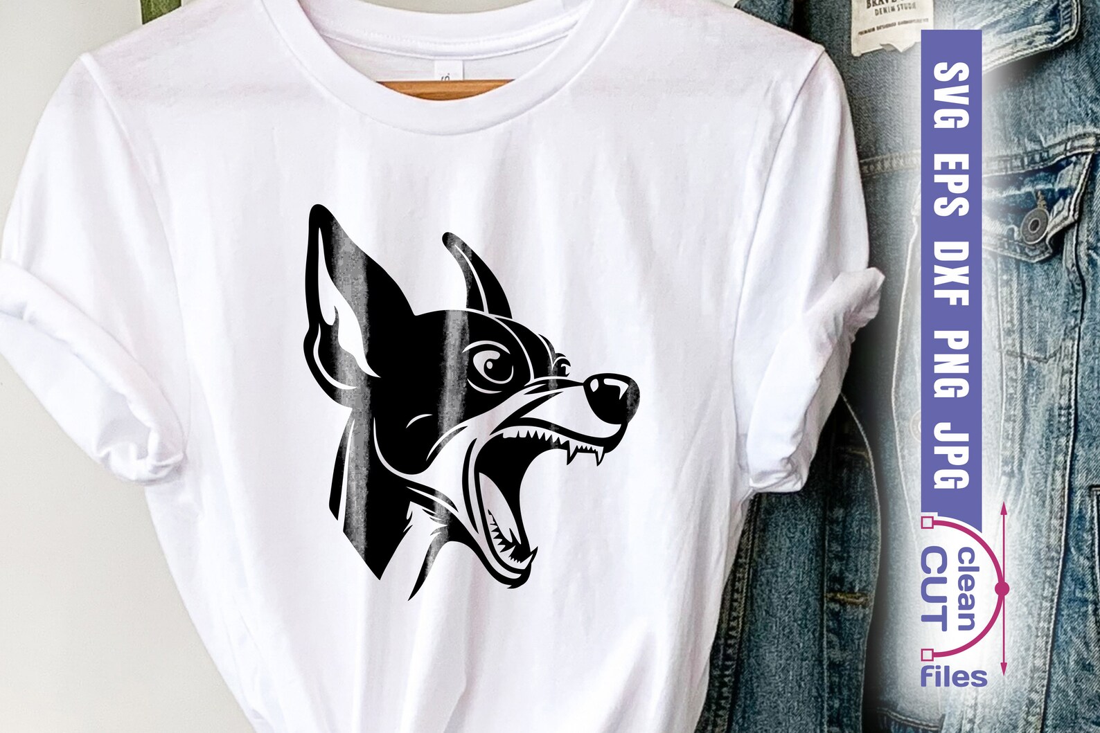 Angry Pinscher Head SVG Logo Barking Animal SVG, Pinscher With Open ...