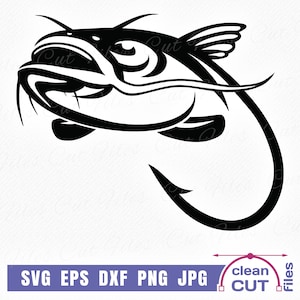 Catfish Hook SVG Cutting Files, Catfishing Stencil, Car Decal ...
