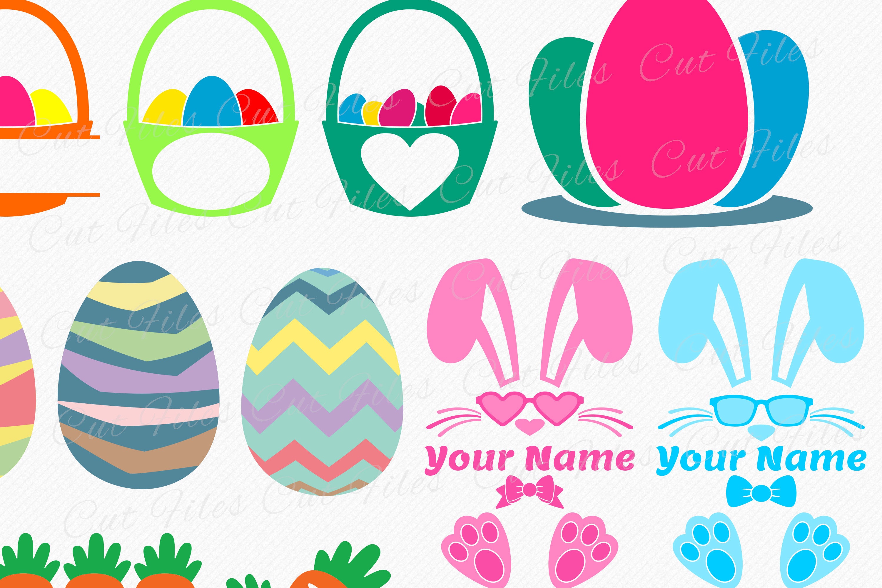 Easter SVG Bundle, Easter Frame SVG, Easter Egg Svg, Bunny Name Frame ...