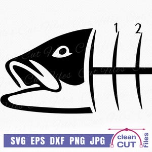 Fish Ruler SVG – Fishing Measure Ruler Clipart Template – Laser Cut ...