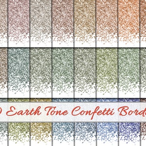 Earth Tone Glitter Confetti Borders | 30 Earth Tone Glitter Overlay ...