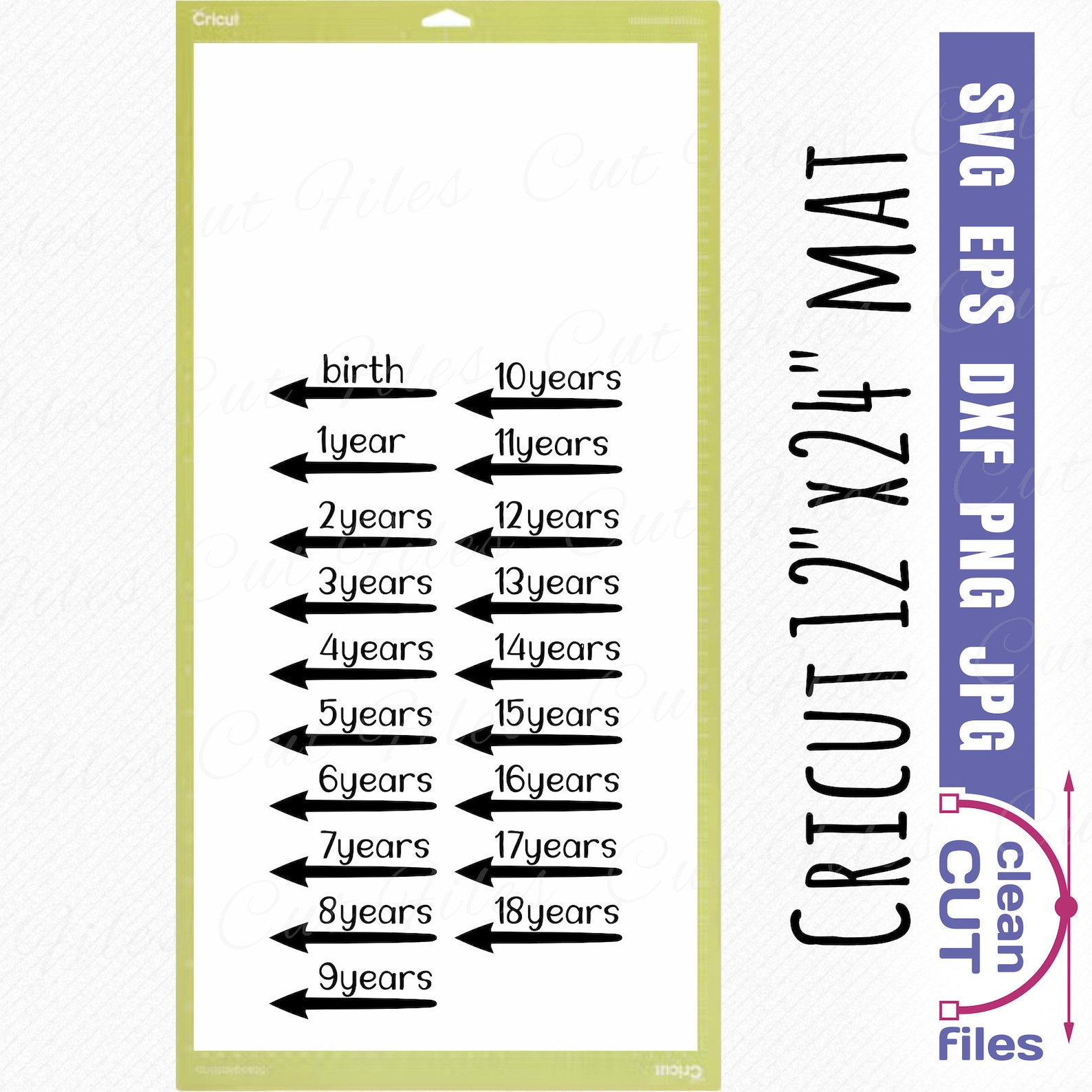 Growth Chart and Markers SVG Vector Wall Ruler for Cricut, Silhouette ...