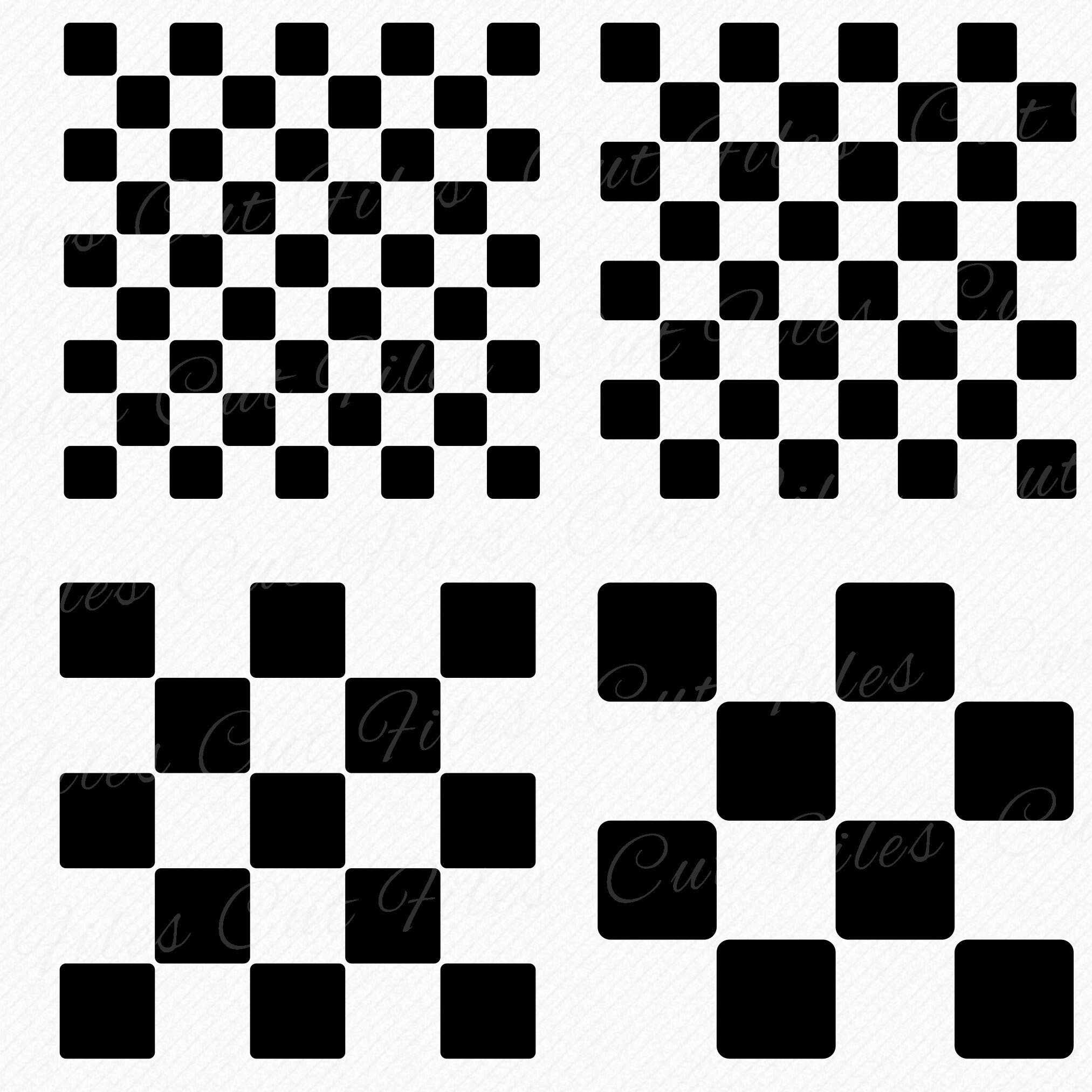 Rounded Checker Patterns SVG Bundle, Border Background Square Frames ...