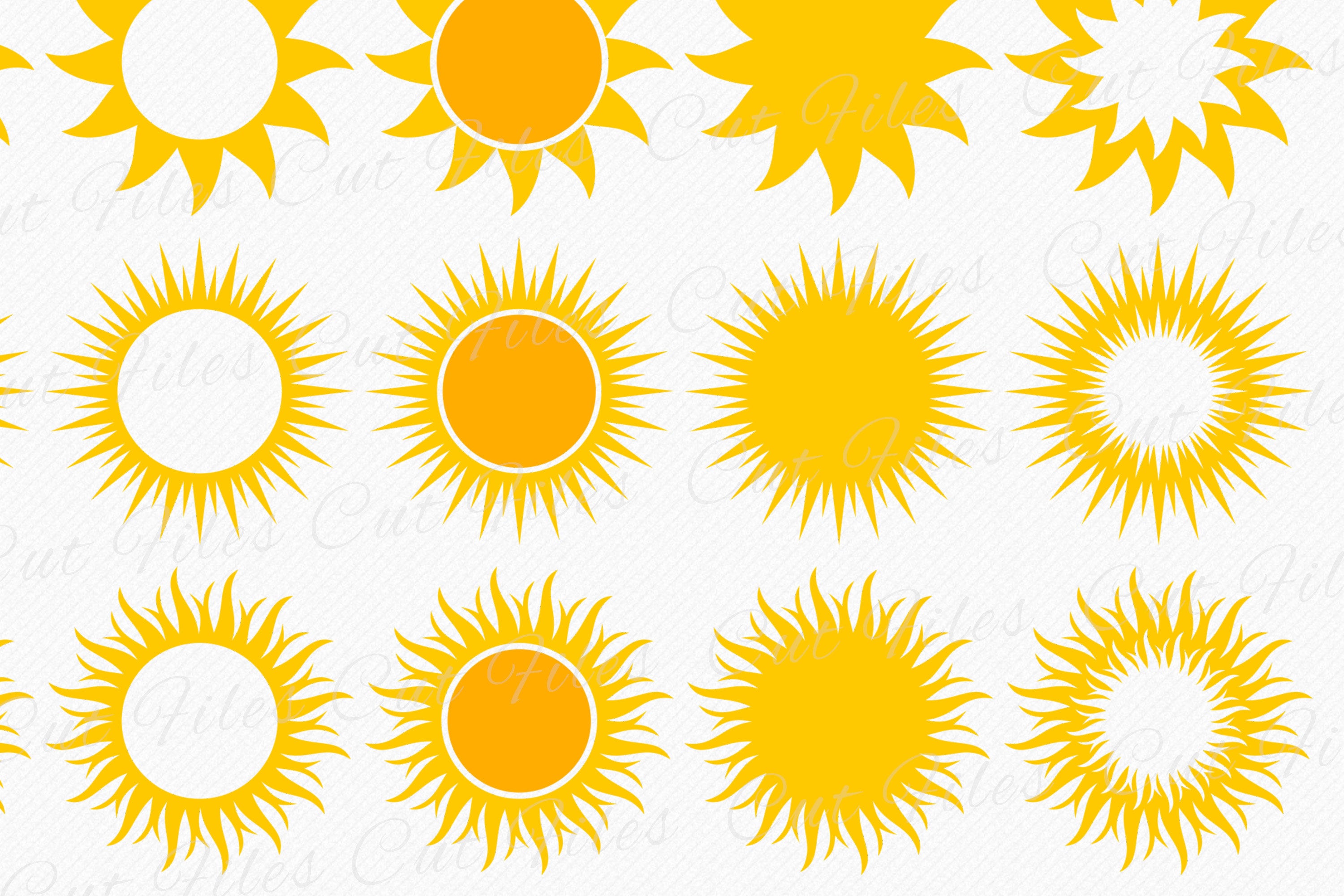 Summer Sun SVG Bundle | Sun Vector and Clipart Files, Cutting Files ...