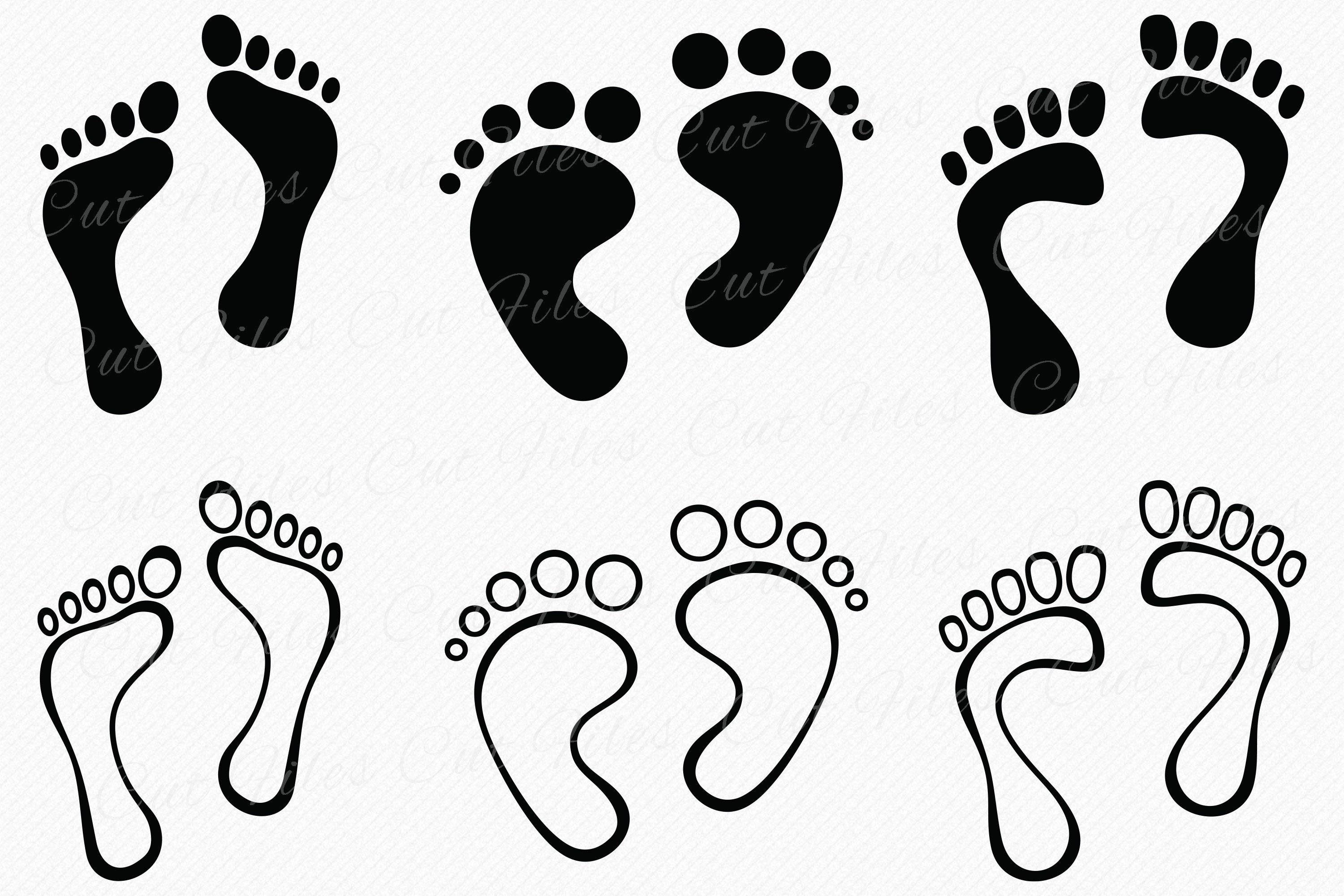 Footprint SVG Clipart Cut Files Commercial Use Svg - Etsy