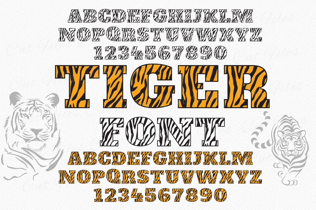 Tiger Font SVG TTF OTF Tiger Skin Font Animal Alphabet, Animal Letters ...