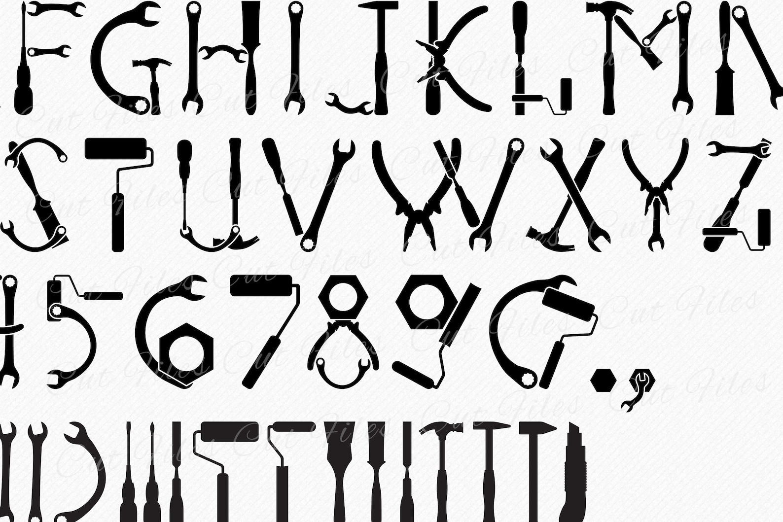 Tools Font SVG TTF OTF Font Tools Alphabet Tools Letters - Etsy