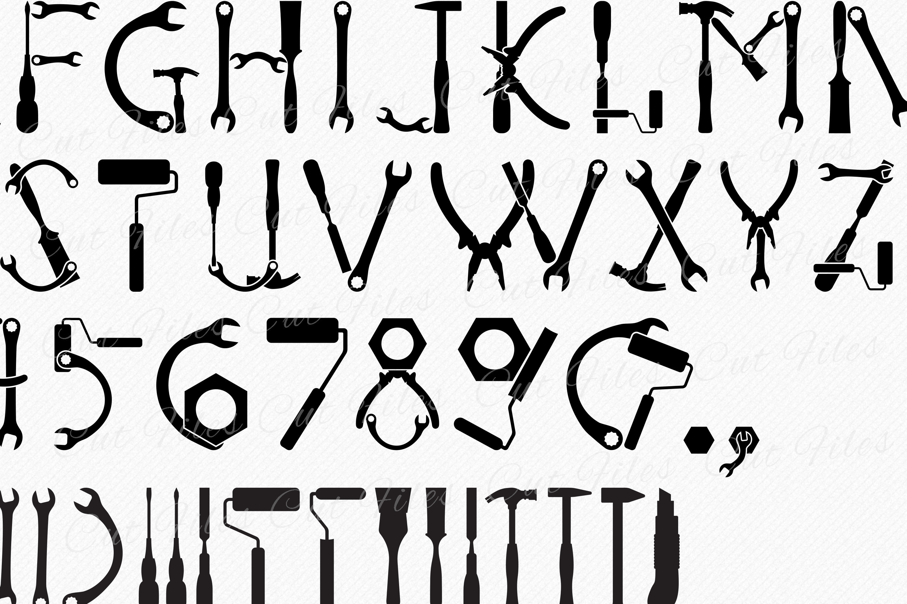 Tools Font SVG TTF OTF Font Tools Alphabet Tools Letters - Etsy
