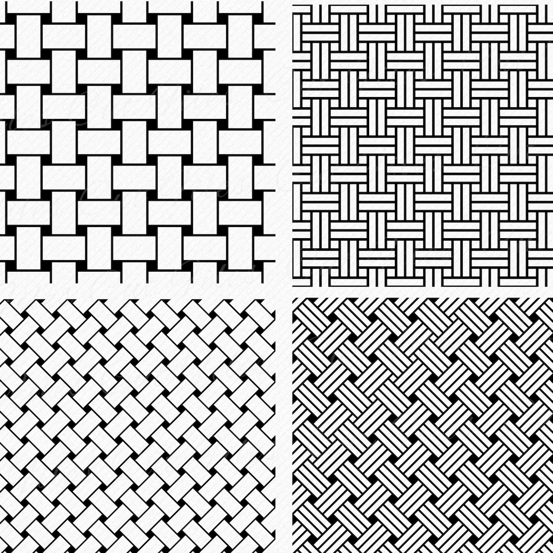 Basket Weave SVG Bundle, Black and White Seamless Basket Weave Patterns ...