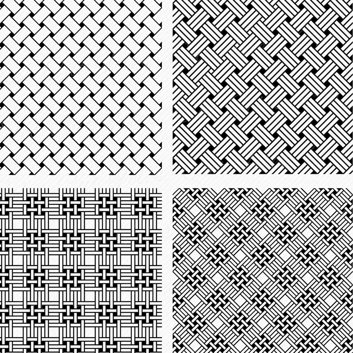 Basket Weave SVG Bundle, Black and White Seamless Basket Weave Patterns ...