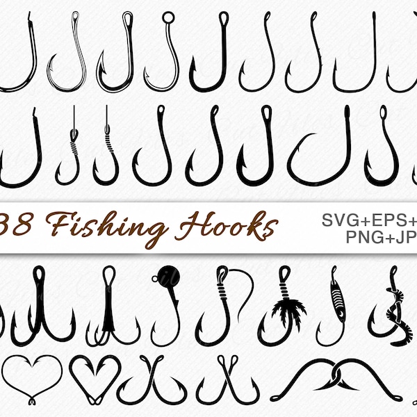 Fish Hook Svg - Etsy