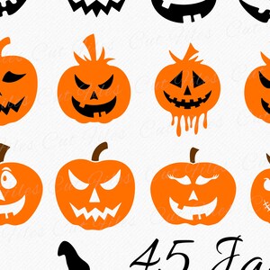 Jack-o-lantern SVG Bundle, Halloween SVG Bundle, Pumpkin Faces SVG, Cut ...