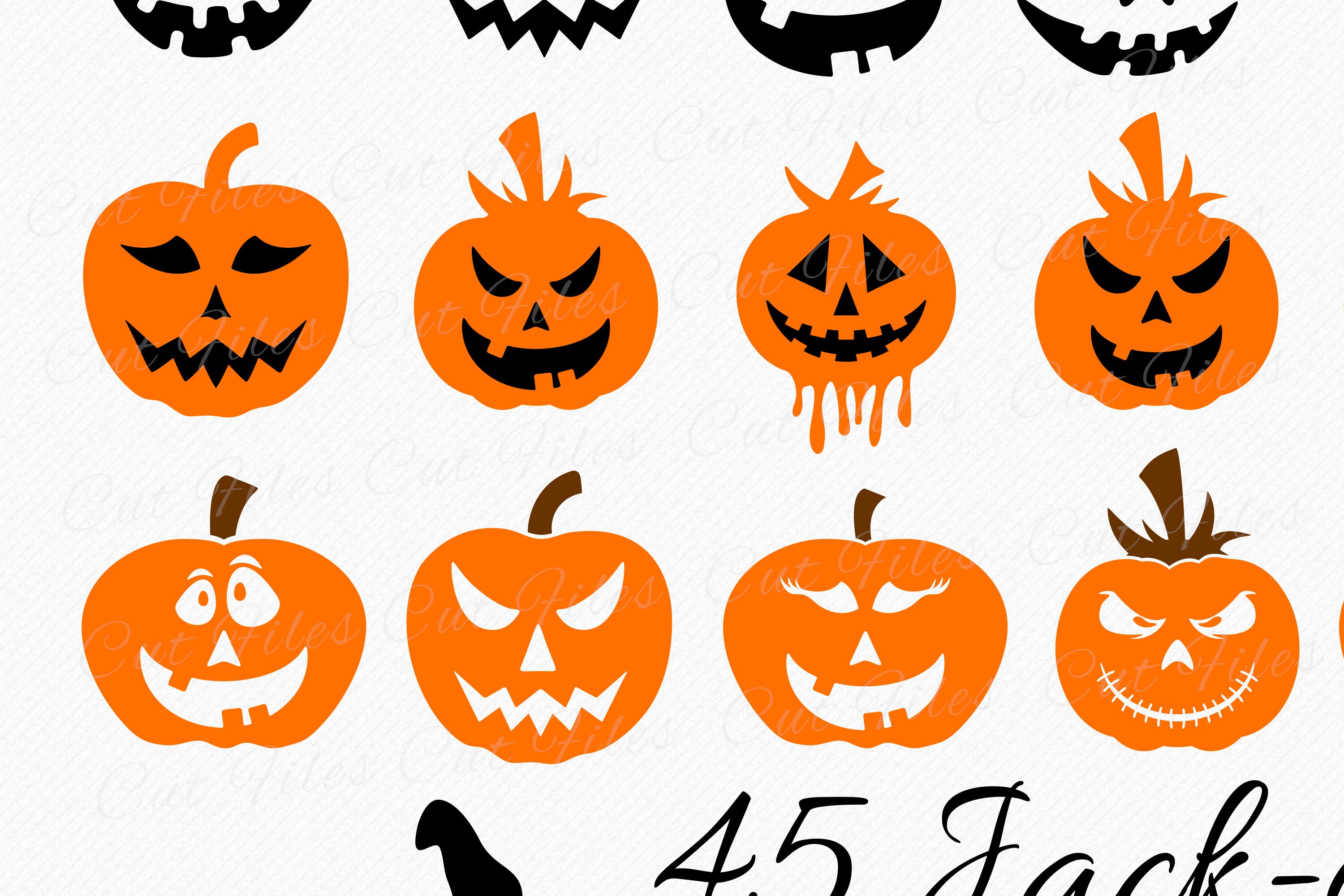 Jack-o-lantern SVG Bundle Halloween SVG Bundle Pumpkin Faces - Etsy