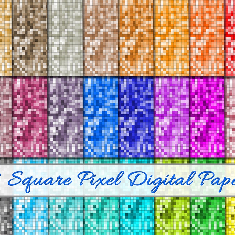 Pixel Art Papers - Etsy