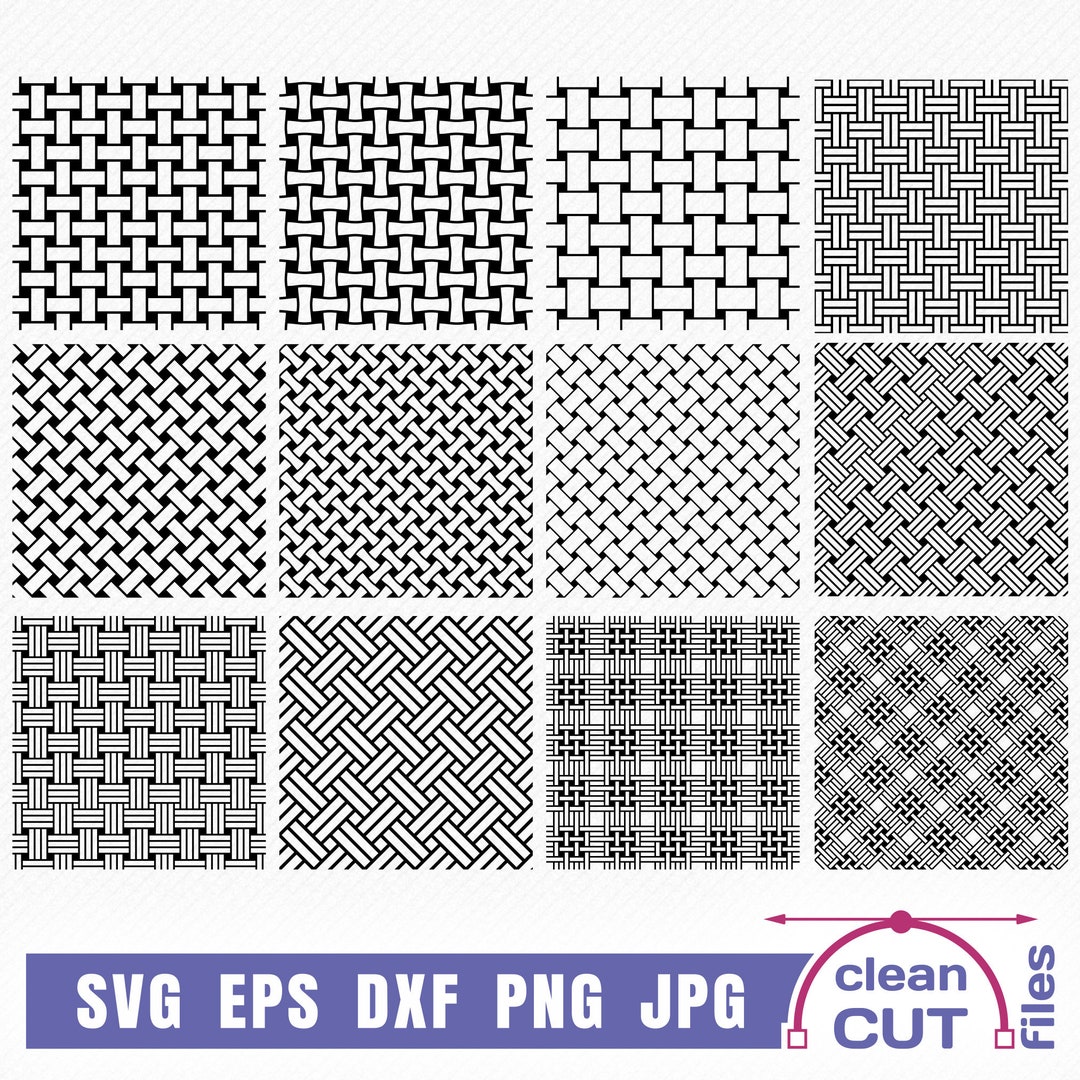Basket Weave SVG Bundle, Black and White Seamless Basket Weave Patterns ...