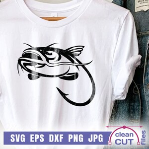 Catfish Hook SVG Cutting Files, Catfishing Stencil, Car Decal ...