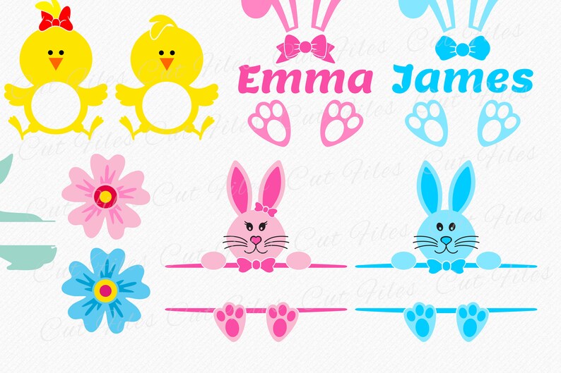 Easter SVG Bundle Easter Frame SVG Easter Egg Svg Bunny - Etsy
