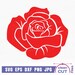 Simple Rose Flower SVG Vector Images, Silhouette of Red Rose Design ...