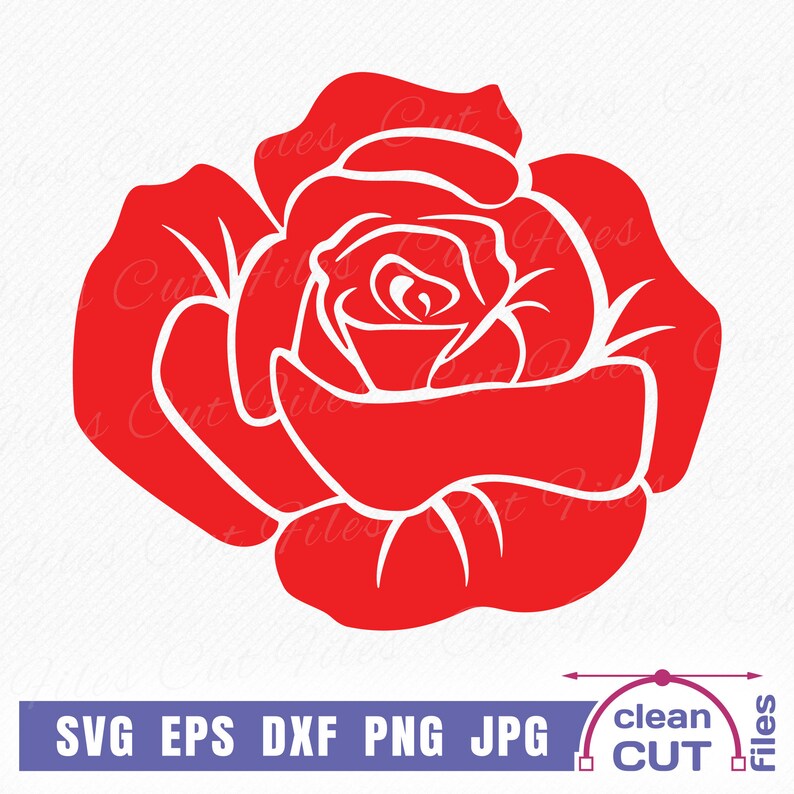 Simple Rose Flower SVG Vector Images, Silhouette of Red Rose Design ...