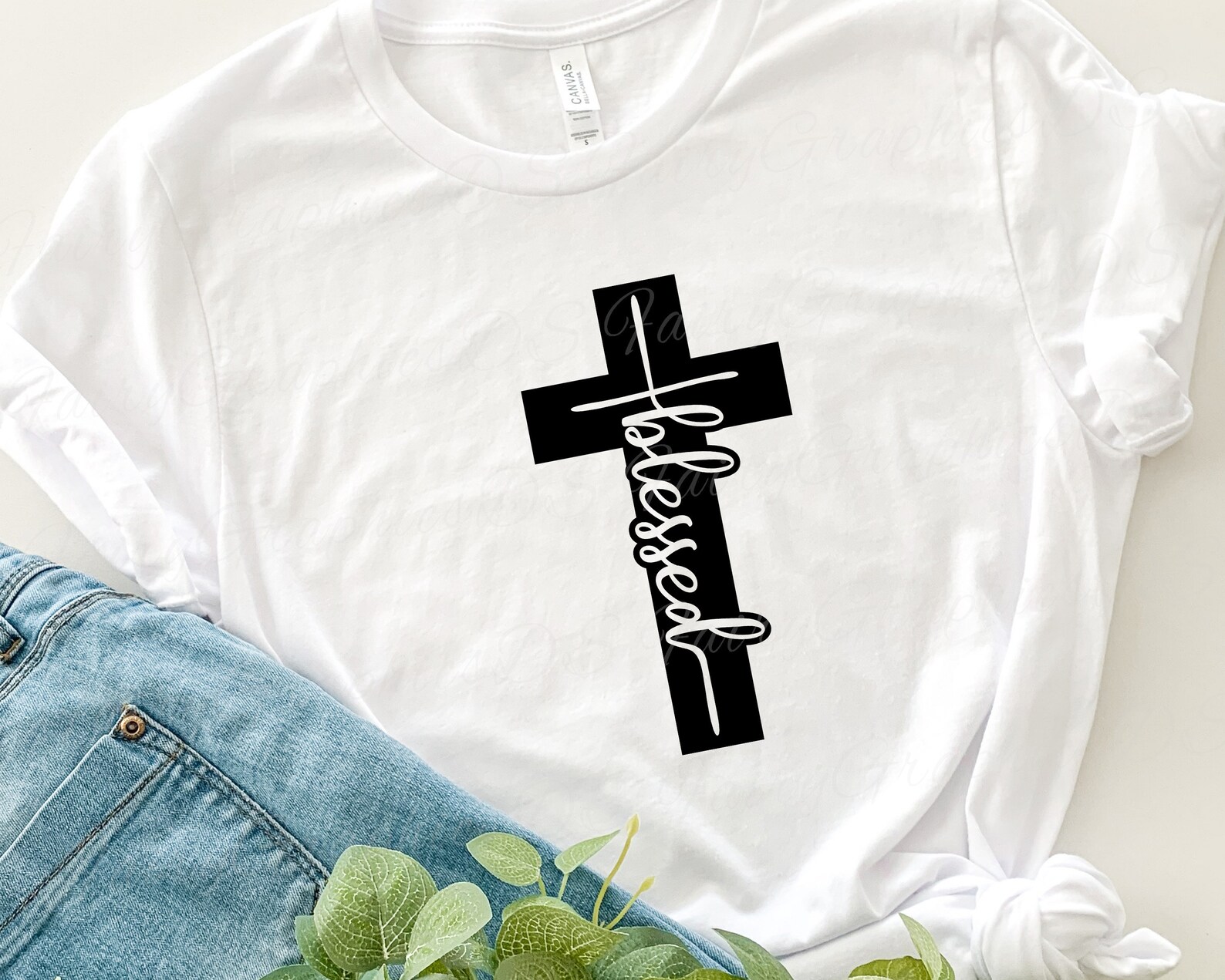 Blessed Cross SVG, Religious SVG, Spiritual T-shirt Design, Script ...