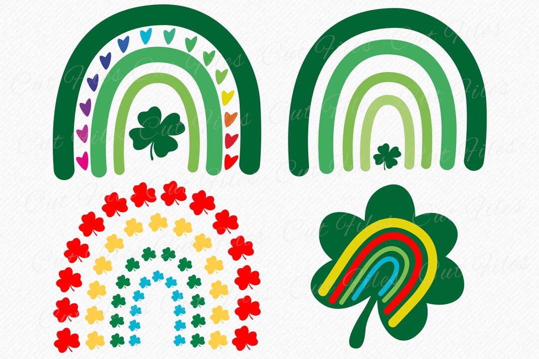 St Patrick's Day Clover Rainbow SVG – Rainbow Clover Svg – Lucky ...