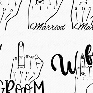 Wedding Fingers SVG Bundle, Engagement Rings SVG, Bride Tribe and Groom ...