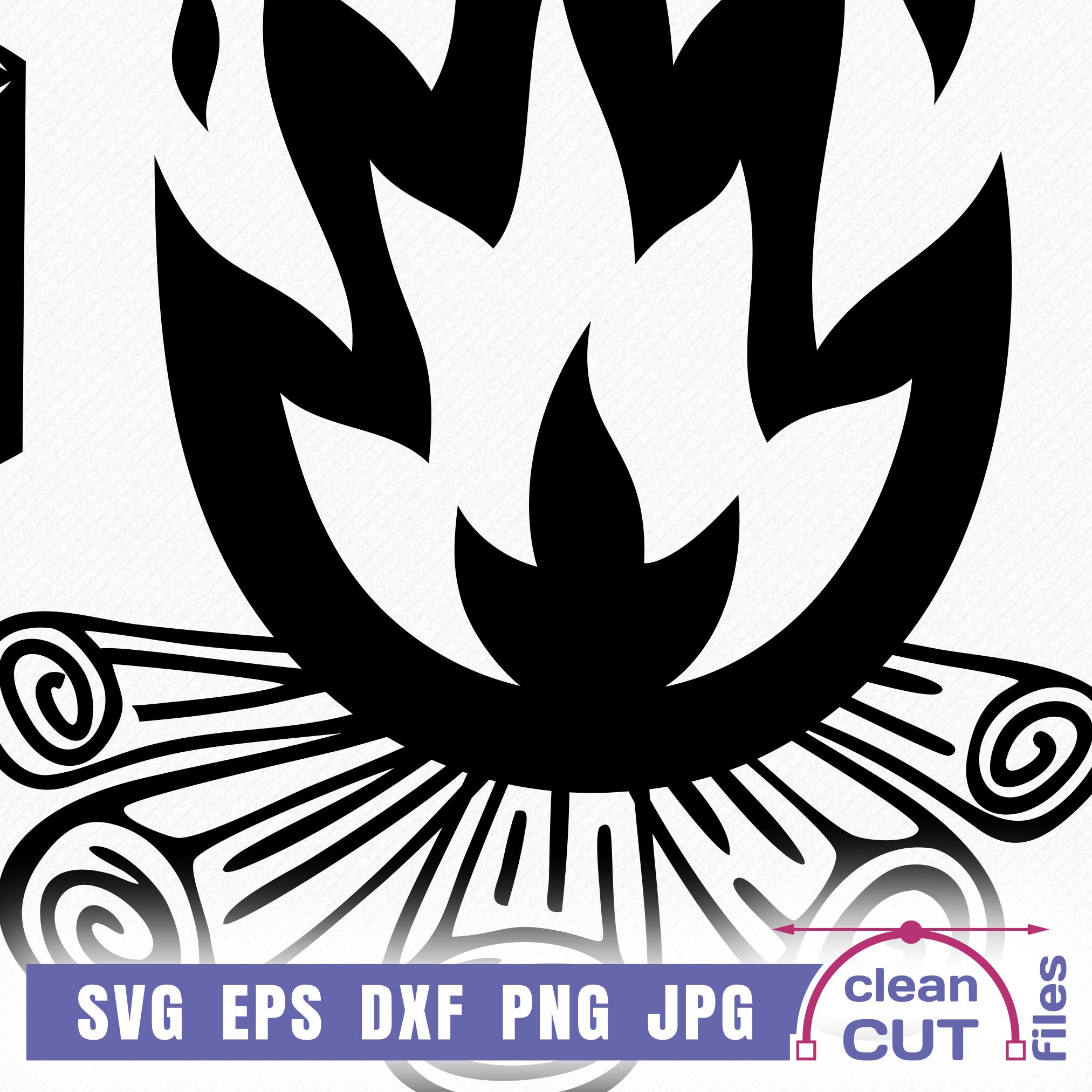 Campfire SVG Camping Vector Design, Around the Fire Wooden Stump ...