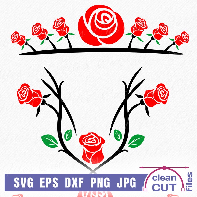 Rose SVG Vector Images, Floral Flower Cricut Silhouette Cutting and ...