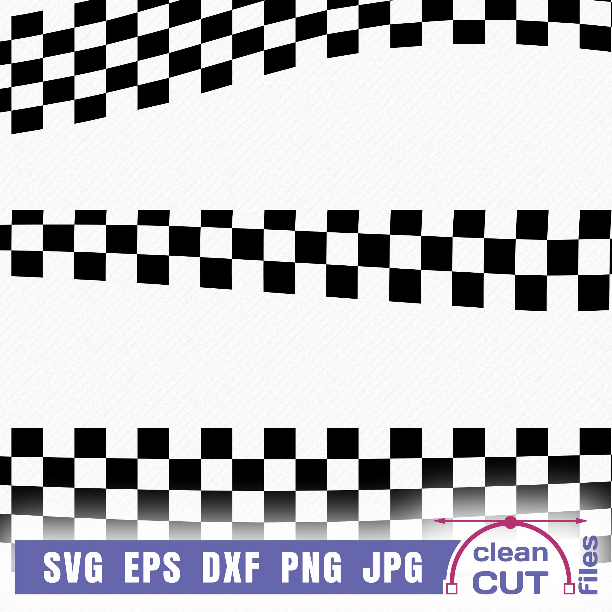 Checkerboard Line Border SVG, Twisted Checker Frame Pattern, Finish ...
