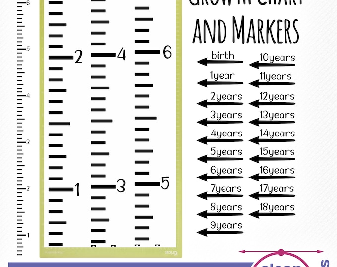 Growth Chart Ruler Svg, Wall Ruler Svg. Vector Cut File for Cricut ...