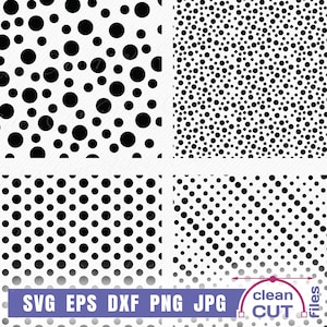 Polka Dot Pattern SVG Bundle, Seamless Vector Template Cutting and ...