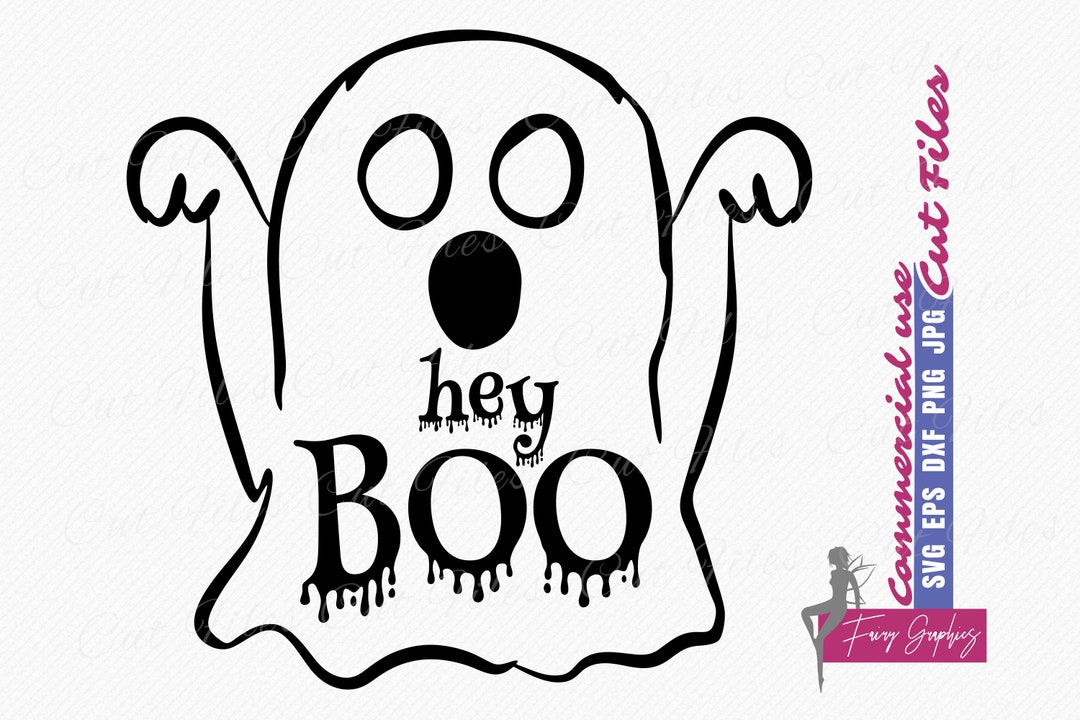 Hey Boo SVG Halloween Ghost Boo SVG Halloween Design With - Etsy