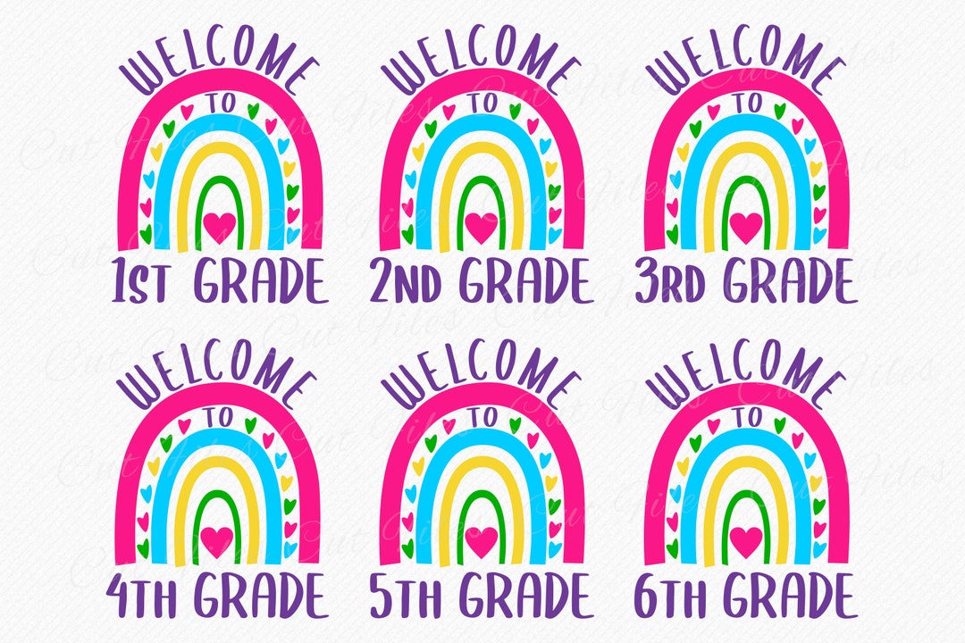 Welcome to School Rainbow SVG Bundle, Rainbow Grades SVG, Welcome to ...
