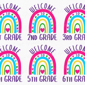 Welcome to School Rainbow SVG Bundle Rainbow Grades SVG - Etsy