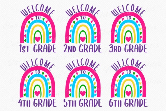 Welcome to School Rainbow SVG Bundle Rainbow Grades SVG - Etsy