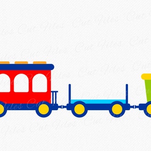 Kids Train SVG Locomotive With Wagons Vector and Clipart Files ...