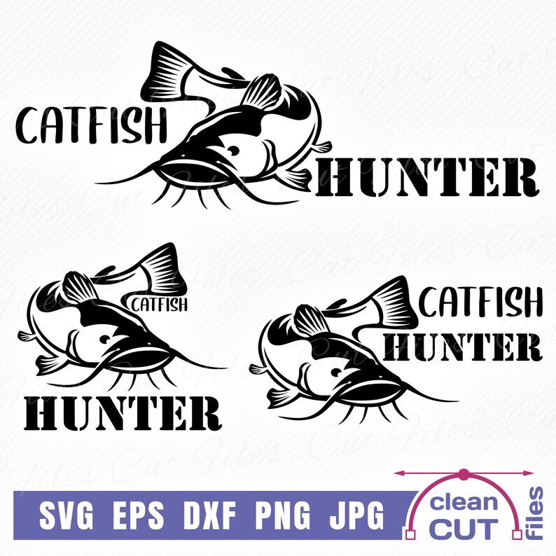 Catfish Hunter SVG Cutting Files, Fishing Stencil, Car Decal Catfish ...