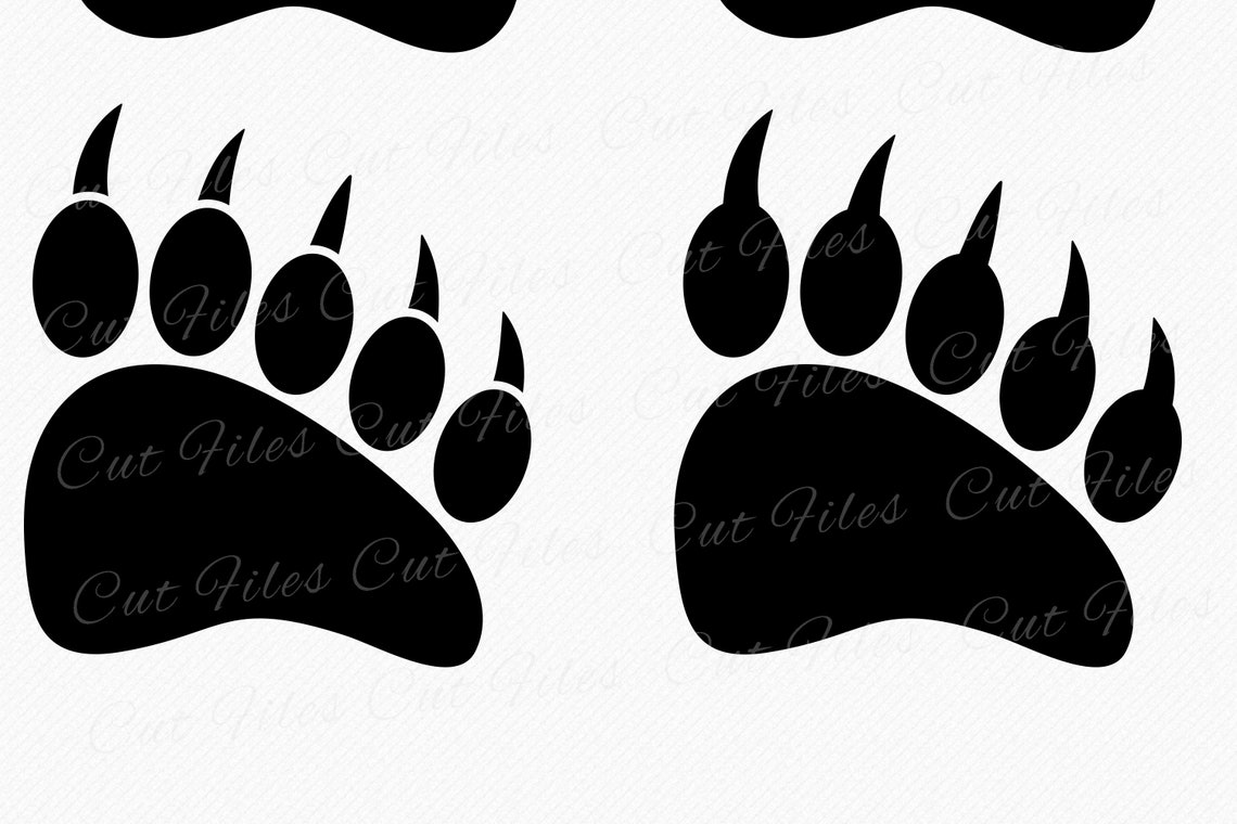 Bear Paw Print SVG Bear Paw Foot Print SVG Digital Download - Etsy