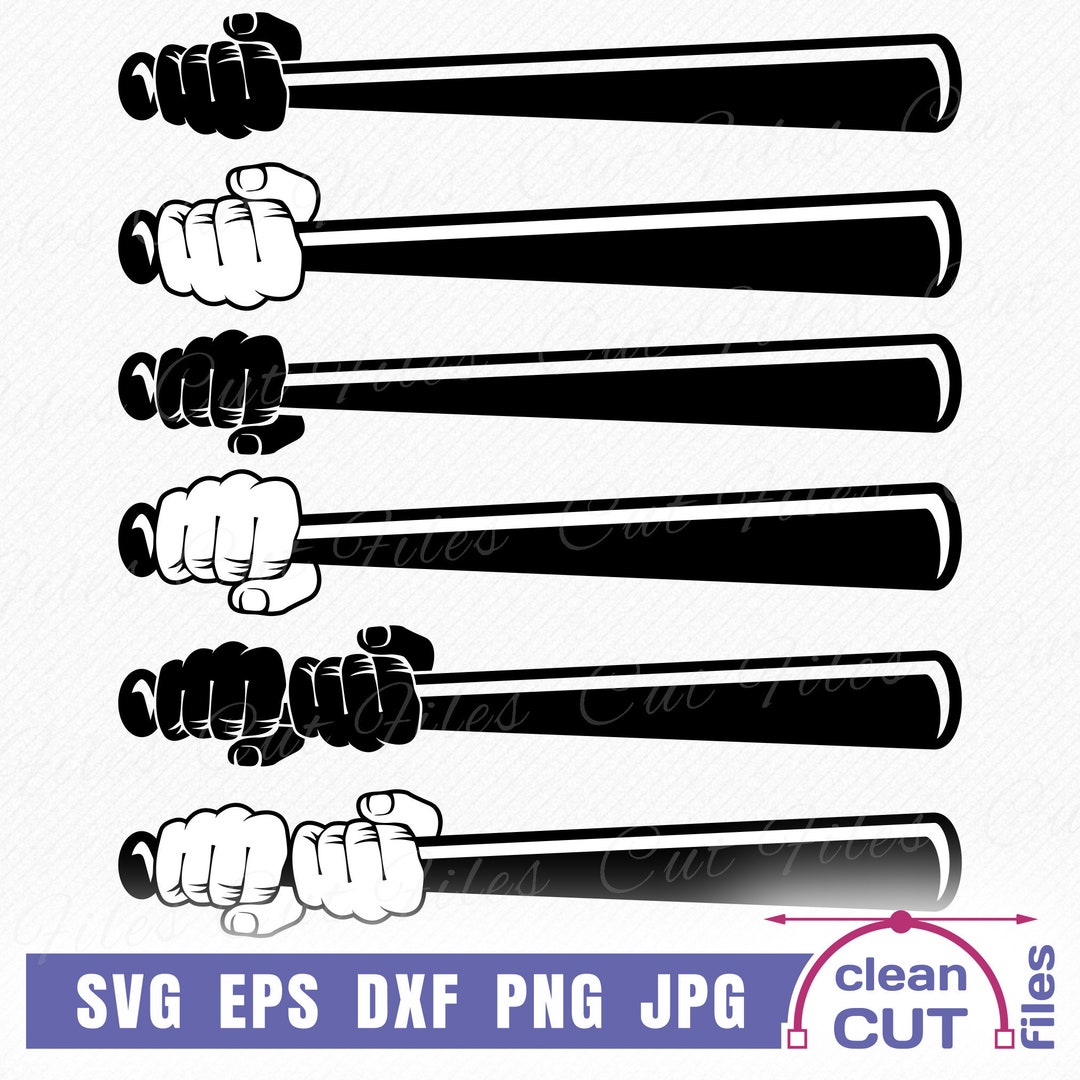 Hand Holding Baseball Bat Svg Vector Cutting and Clipart Files - Etsy